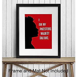 Motivational Black Wall Decor - African American Art - Inspirational Quotes Wall Art for Boys Bedroom, Teens Room, Living Room, Office - Gift for Men, Afro Americans - 8x10 Black Power Poster