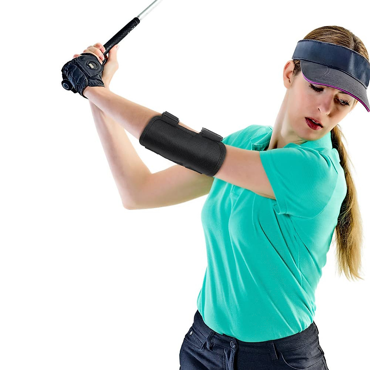 Golf Swing Training Aid Elbow, Golf Swing Trainer, Straight Arm Golf Training Aid with TIK-Tok Sound Notifications, Posture Correction Brace of Golf Swing for Beginners Training