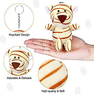 Elcoho 14 Pieces Safari Mini Jungle Animal Plush Toys Small Stuffed Forest Animals Plush Toys 5.9 Inch Keychain Decorations for Animal Themed Parties Goody Bags Filler Favors (Standing)