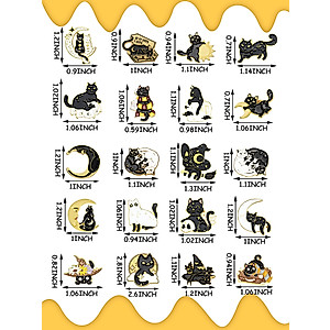 Ferraycle 20 Pieces Cat Enamel Pins Bulk for Backpack Cute Enamel Brooch Pins Set Black Cat Lapel Pins Witchy Enamel Brooch Pins for Women Men Girls DIY Badges Clothing Jacket Bags Halloween Gifts