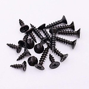 smseace 100PCS Black Flat Head Phillips Tapping Screws Drywall Nail Wood Screw #8 x 1/2", #8 x3/4" (50 Pcs Each) M4-12/20mm-100p