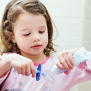 Baderke 3 Pieces Kids U Shaped Toothbrush Silicone Brush Head 360 Degree U Shaped Oral Cleaning Toothbrush with Cover Case Toddler Manual Training Tooth Brush Cute Cartoon Design for Ages 2-8