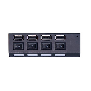 SHYPT USB 2.0 Hub Splitter Hub Use Power Adapter 4 Port Multiple Expander 2.0 USB Hub with Switch for PC
