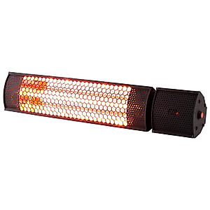 Permasteel Outdoor Wall-Mounted Space Heater | Electric Patio Heater with Remote, 1500W, PH-90203-BK-AM, Infrared Radiant Heater for Small Spaces, Indoors & Outdoors