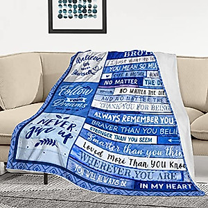 ZWERIVP Fathers Day Brother Gifts - Gifts for Brother from Sister or Brother - Brother Birthday Gift - Best Gifts for Brother Adult - to My Brother Throw Blanket 60x50 inch