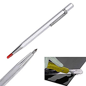 YouU 1pcs Acrylic Cutter and 10 Pcs Blade Set with Mini Box,Multi-Use Cutter with Cutting Blade/1pcs Tungsten Carbide Scribe and Etching Pen（Silver）
