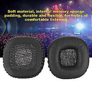 2Pcs Foam Earpads Soft Replacement Ear Pads Earphone Sleeve Cushion Memory Sponge Earpads Suitable for Marshall Major II Headphones(Black)