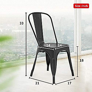 FDW Metal Dining Chairs Set of 2 Patio Chair Indoor Outdoor Chairs Kitchen Metal Chairs Restaurant Chair 18 Inch Seat Height Metal Stackable Chair 330LBS Weight Capacity Tolix Side Bar Chairs