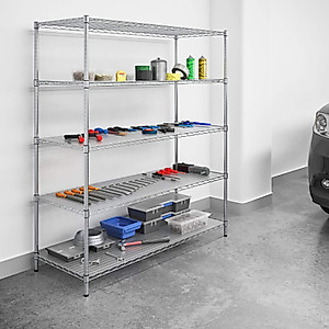 Thirteen Chefs Industrial Shelf Liners 60 x 24 Inch, 5 Pack Set for Wired Shelving Racks, Clear Polypropylene