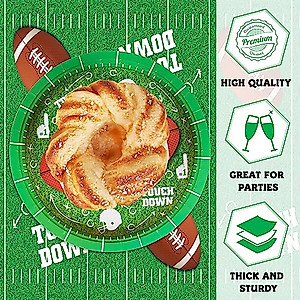 DECORLIFE 2023 Football Party Supplies for 30 Guests, 9 Inch Football Paper Plates, Perfect for Kid's Birthday and Football Party Decorations