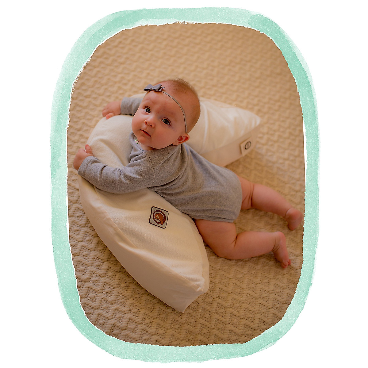 The Nesting Pillow- Organic Nursing Pillow with Washable Slipcover (Paloma)