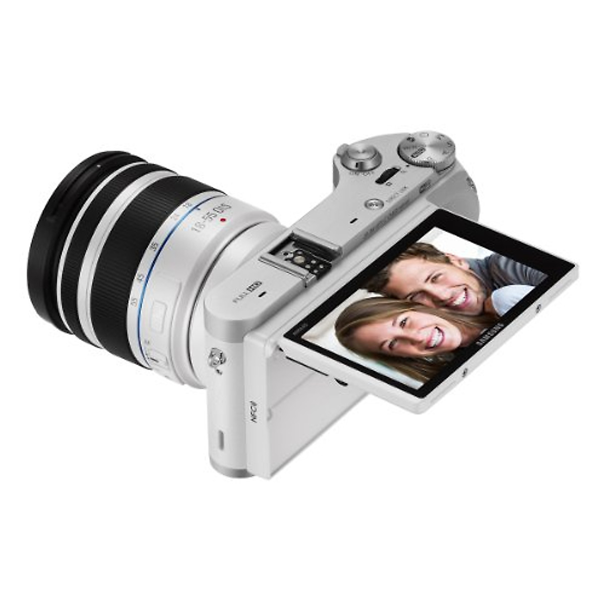 Samsung NX300M 20.3MP CMOS Smart WiFi & NFC Mirrorless Digital Camera with 18-55mm Lens and 3.3" AMOLED Touch Screen (White)