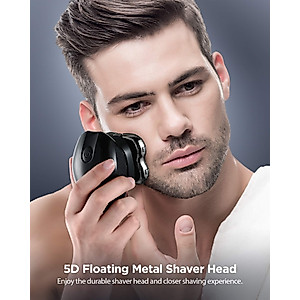 Limural Head Shavers for Bald Men, Electric Rotary Shaver Razor with Extra 2 Blade Sets Wet&Dry, 4-in-1 Small LED Mens Grooming Kit Cordless Rechargeable with Nose Trimmer, Hair Clipper