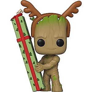 POP Marvel Holiday: Guardians of The Galaxy - Groot Funko Vinyl Figure (Bundled with Compatible Box Protector Case), Multicolor, 3.75 inches