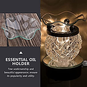 Cabilock 2pcs Wax Warmer Replacement Dish Oil Warmer Dish Flower Shaped Wax Melt Warmer Liners Glass Dish Candle Bowl Plate Oil Tray for Scented Wax Aroma Lamp Electric Lamps