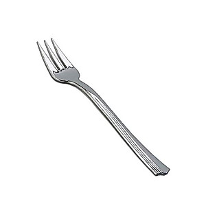 200 Mini Plastic Tasting Forks for Appetizer - 4.2” Inches Reflection Stainless Steel Finished Silver Perfect Desserts Cocktail Cake Fruit Wedding Party Petite Premium Three Prong Disposable Fork