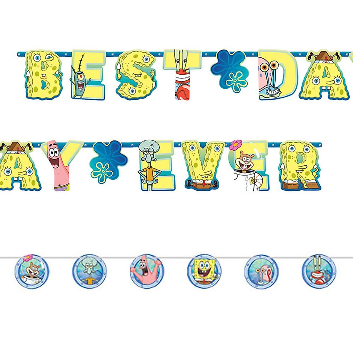 SpongeBob "Best Day Ever" Multicolor Jumbo Letter Banner Kit - 10.5' x 10 (Pack Of 2) - Premium Paper Quality For Celebratory Events