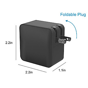 65w Gan USB C Charger PD 3.0 QC3.0 Fit for HP Spectre x360 13 13-ac013dx EliteBook x360 1030 G3 1040 G6 Elite x2 1012 G1 1013 G3 Pro x2 612 G2 934739-850 Zbook 14u 15u G5 G6