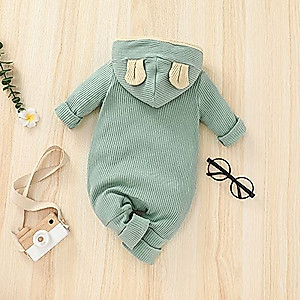 Thorn Tree Newborn Baby Girl Boy Long Sleeve Clothes Set Winter Fall Suit (Green, 3-6 Months)