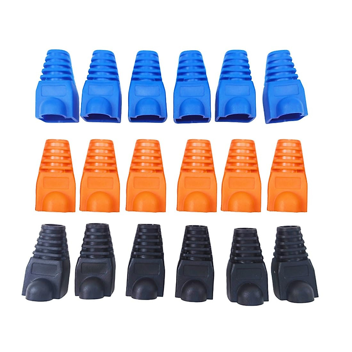 GFORTUN 100pcs RJ45 Cat6 Cat5E Ethernet Cable Snagless End Boots Cap Connector Cover Modular (Black)