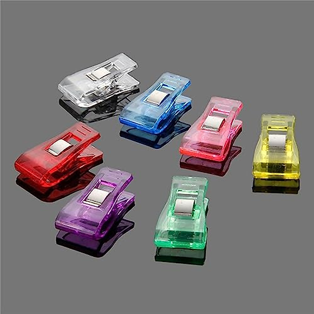 Tape Bias Maker 20pc Sewing Tools DIY Hemming Accessories Plastic Clip Storage Bag Clips Sewing Clips for Fabric Plastic Clips for Crafts(Yellow)