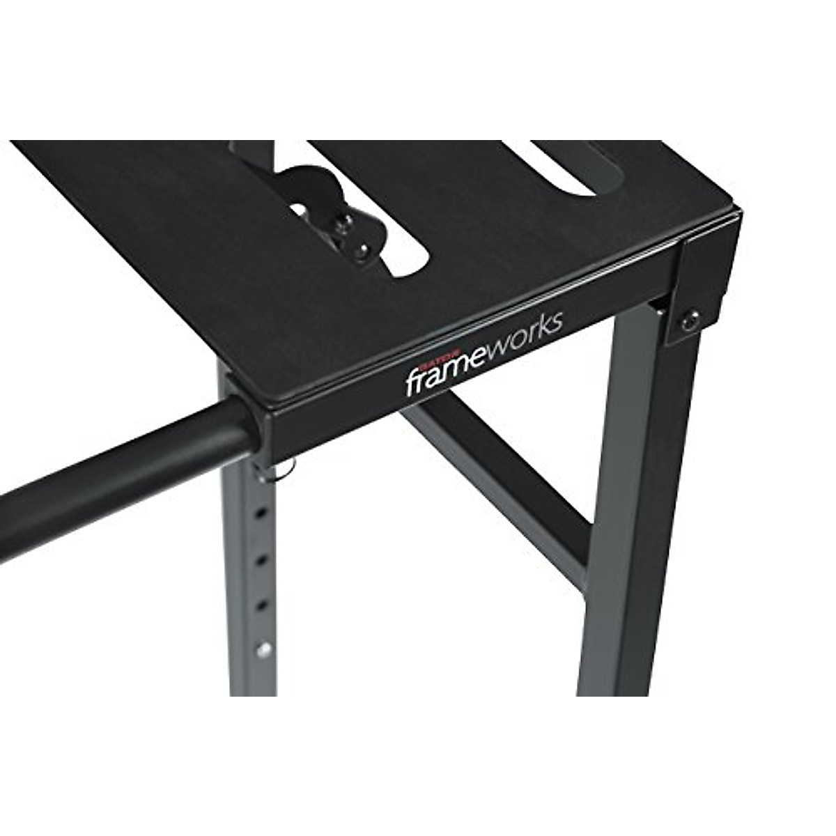 Gator Frameworks Keyboard and Audio Utility Table with Multi Point Adjustability and Built in Leveling Bubble; Min/Max Height - 26"/44" (GFW-UTILITY-TBL), Black