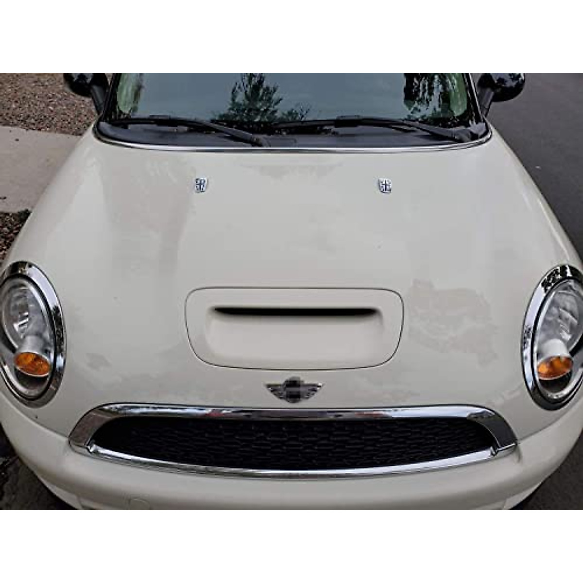 iJDMTOY (2) Black UK Union Jack Style Window Wiper Washer Spray Nozzle Covers Compatible With All MINI Cooper Models