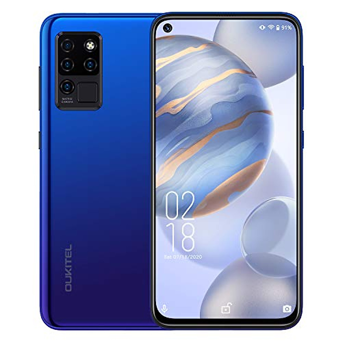 Smartphones Unlocked,Android 10 Cell Phone,2021 OUKITEL C21 6.4 Inch FHD+ Screen,20MP Front+4 Rear Cameras,Gaming Processor 4+64GB,4000mAh Battery,Dual SIM 4G Support T-Mobile AT&T,Fingerprint&Face ID