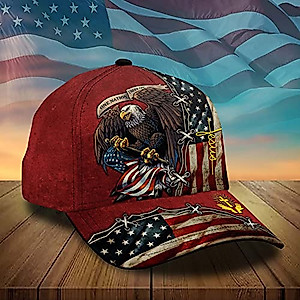 CleveFit 3D Printed, One Nation Under God Baseball Cap, American Eagle Hat for USA Patriots, Unique Design Hat (Bdnh110613htb)