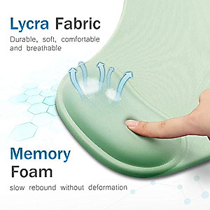 JSD Gel Mouse Pad with Wrist Support Wrist Rests 10.00×9.25×1.3 inches (Green, 1 Pack)