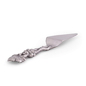 Arthur Court Pie Server Grape Pattern Sand Casted in Aluminum with Artisan Quality Hand Polished Designs Tarnish Free 11.75 inch Long