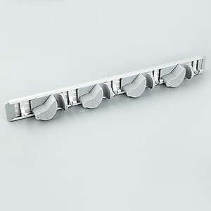 Space Aluminum mop Rack Bathroom Balcony Bathroom ABS Hook mop Rack Water Storage Wall Hanging mop Clip (Grey)