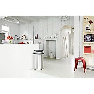Brabantia Touch Trash Can 16 gallon/60 liter - Matte Steel Fingerprint-Proof, 484506
