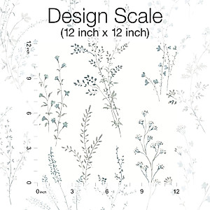 York Wallcoverings PSW1523RL Blue and Green Wildflower Sprigs Premium Peel and Stick Wallpaper