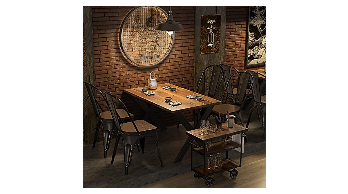 Shahoo Metal Dining Chairs - Stylish & Stackable Set of 4