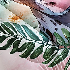 CVHOUSE Kawaii Cow Comforter Set Twin Size,Cute Pink Cow Bedding Set for Girls Kids,Kawaii Cow Quilt Set Pink Cow Duvet Set Girl's Bedroom Decor 3 Pieces