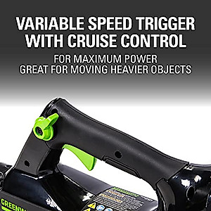 Greenworks 40V (110 MPH / 390 CFM) Cordless Axial Blower, 3.0Ah Battery and Charger Included LB-390