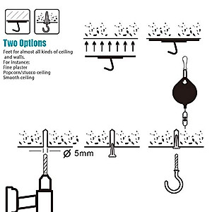 KIWI design VR Cable Management, Ceiling Pulley System fits HTC Vive/Vive Pro/Rift/Rift S Link Cable Compatible with Quest 3/2/Quest/Valve Index VR Accessories (Black, 6 Pack)