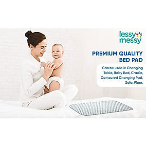 Lessy Messy Diaper Changing Mat - Travel Changing Pad-The Only Baby Changing Mat That is Washer Dryer Safe Portable Changing pad for Baby Extra Large Wipeable Changing pad (Grey)