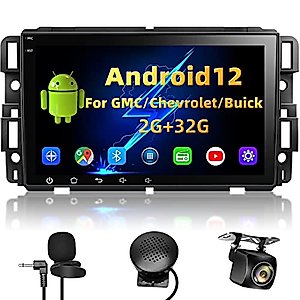 Android 12 Car Stereo for Chevrolet Chevy Silverado/GMC Sierra Yukon/Buick Enclave 2007-2012, 8 Inch GPS Navigation Touch Screen Radio with Bluetooth Backup Camera Wireless CarPlay&Android Auto,2+32GB