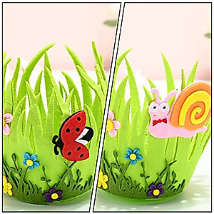 Non- Woven Felt Easter Egg Basket: Fabric Baskets 4Pcs Craft Felt Baskets for Easter Egg Hunts Party Decoration