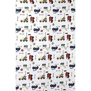 Funhouse 4 Piece Toddler Bedding Set - Includes Quilted Comforter, Fitted Sheet, Top Sheet, and Pillow Case - Construction Car and Truck Design for Boys Bed (Pack of 1)