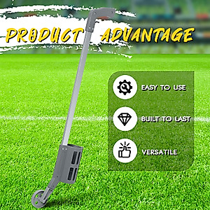 Zonon 1 Piece Industrial Wheeled Marking Wand for Line Paint Stripe Ground Marking Spray Paint Wand for Survey Painting Spray Stick Line Marking Applicator, Side Push, Grey