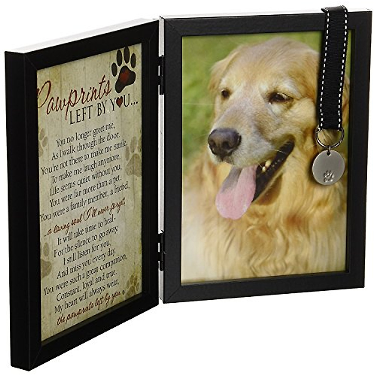 Pawprints Pet Memorial Frame with Pawprints Left by You Poem- Touching Dog Sympathy Gift for Pet Loss Remembrance