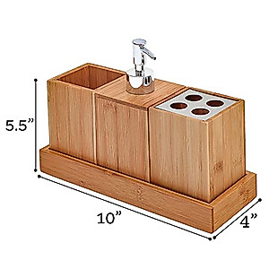Trademark Innovations Bath Set Bath Caddy - 100% Natural Bamboo