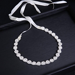 Crystal Wedding Headband Bridal Headpiece Hair Jewelry for Brides and Bridesmaids Silver