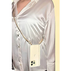 Horizon Clear iPhone 14 pro max case with Luxury Gold Strap for Women and Men - 100% Body Rugged Protector and Shockproof Bumper case 6.7 Inch with an Innovative Removable Chain