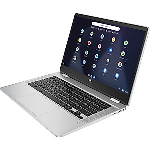 HP 2022 Newest X360 2-in-1 Chromebook 14" HD Touchscreen, Intel Celeron N4500(Up to 2.8GHz), 4GB DDR4 RAM, 32GB eMMC, WiFi, Bluetooth, Webcam, USB Type-C, Chrome OS, Silver