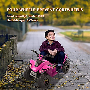 HOVER HEART 6V Electric Mini ATV Quad, 4 Color Beach Car Ride on Equiped with Backward and Forward Control Suitable to 3 Years Old Kids