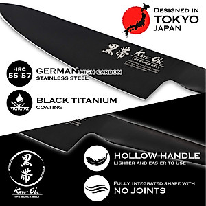 PERFIN Titanium Coated Stylish 8 Inch Chef Knife Made from German High Carbon Stainless Steel for Kitchen and Cooking Needs Lightweight Hygienic